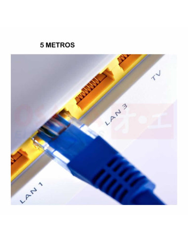 Cable RJ45 Internet Categoría 6 Azul 5mtr | Osaka Electronics